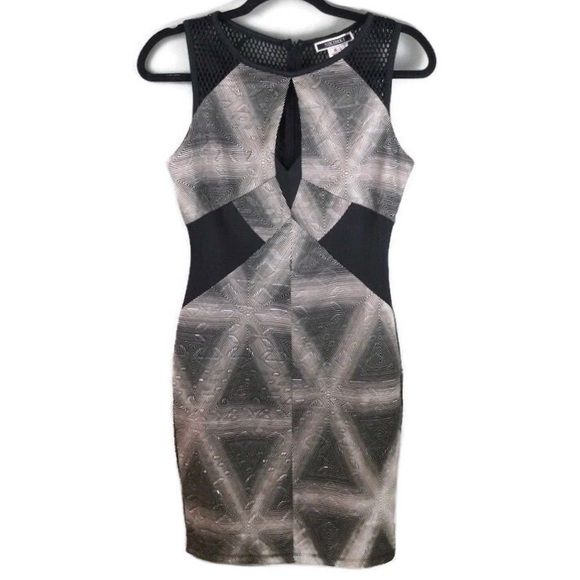 Nikibiki | Dresses | Nikibiki Keyhole Cutout Geometric Textured Mesh ...